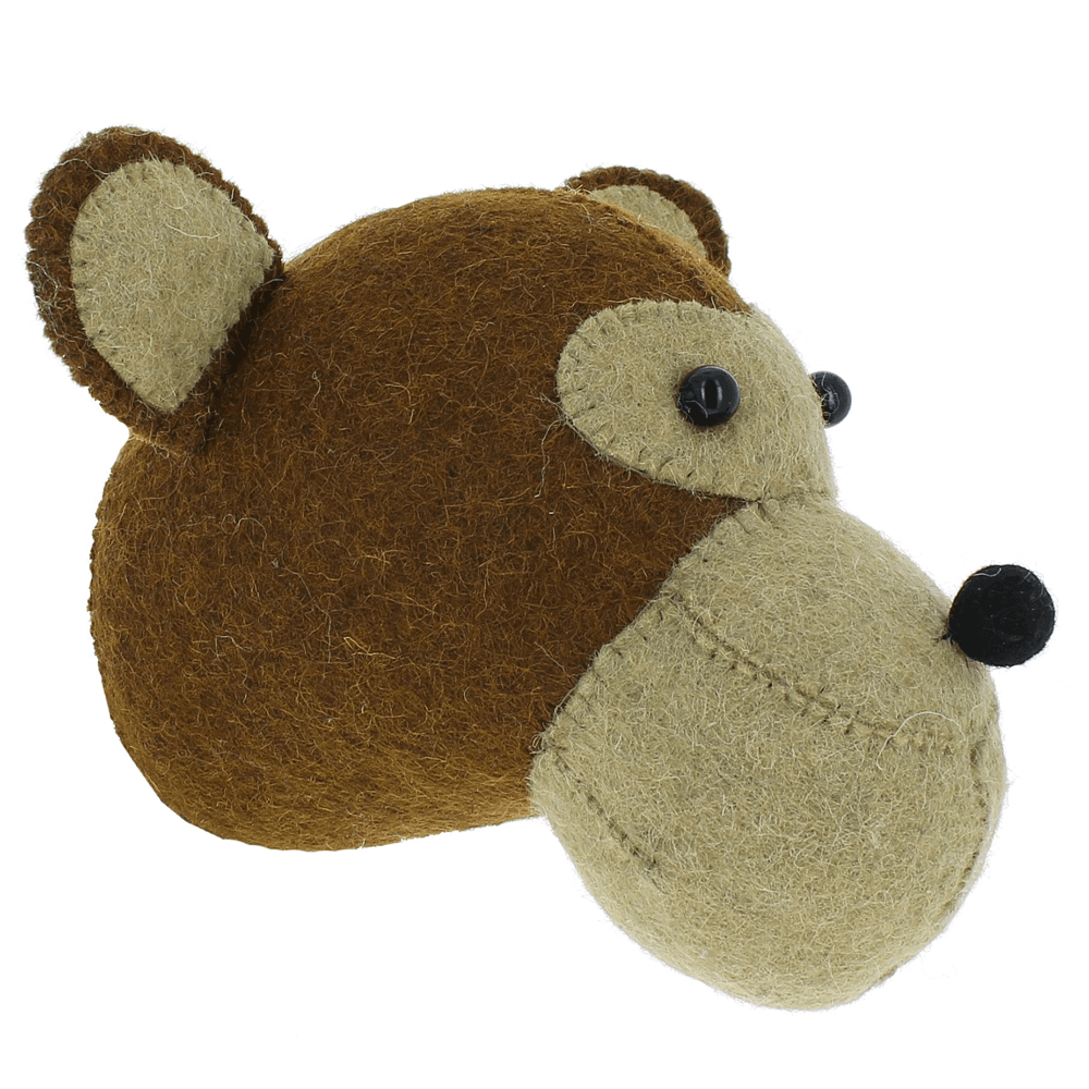 Fiona Walker felt head - Monkey – Thora & The Prince
